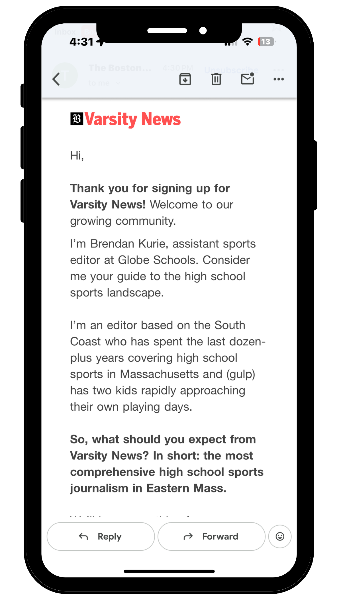 Varsity News - The Boston Globe