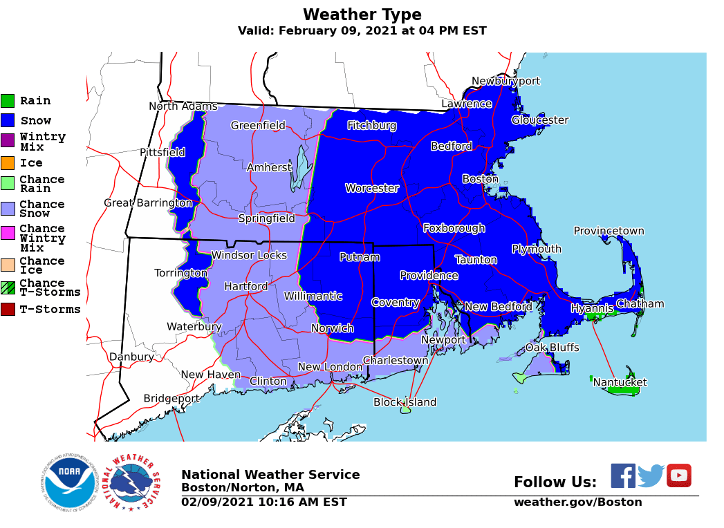 Maps: Here’s how much snow to expect around Mass. - The Boston Globe