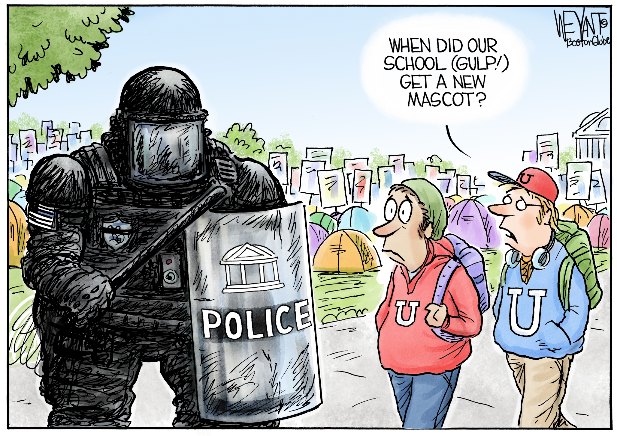 Police Brutality Political Cartoon Protests, Riots And Police!