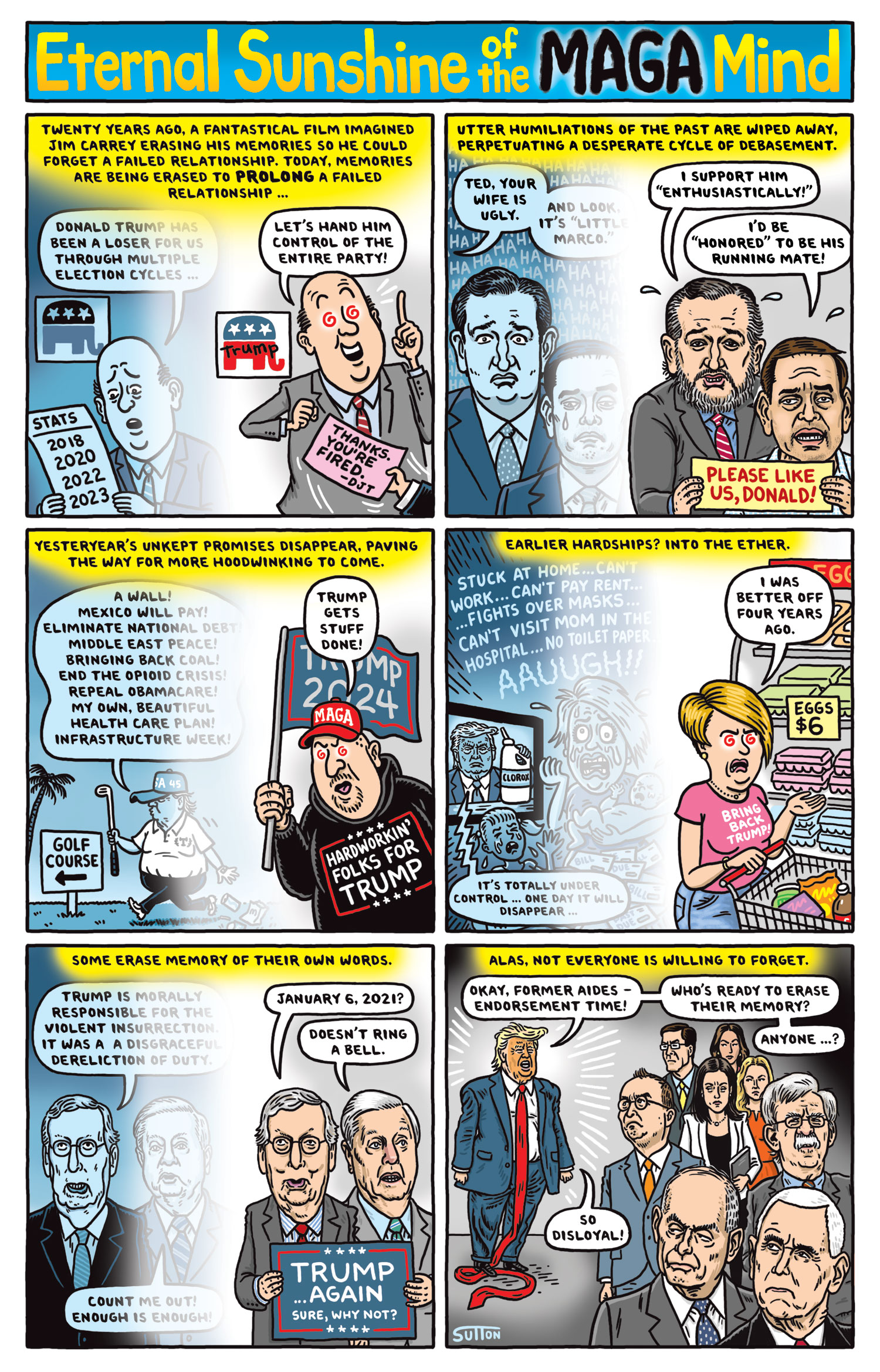 Ward Sutton cartoon: Eternal sunshine of the MAGA mind