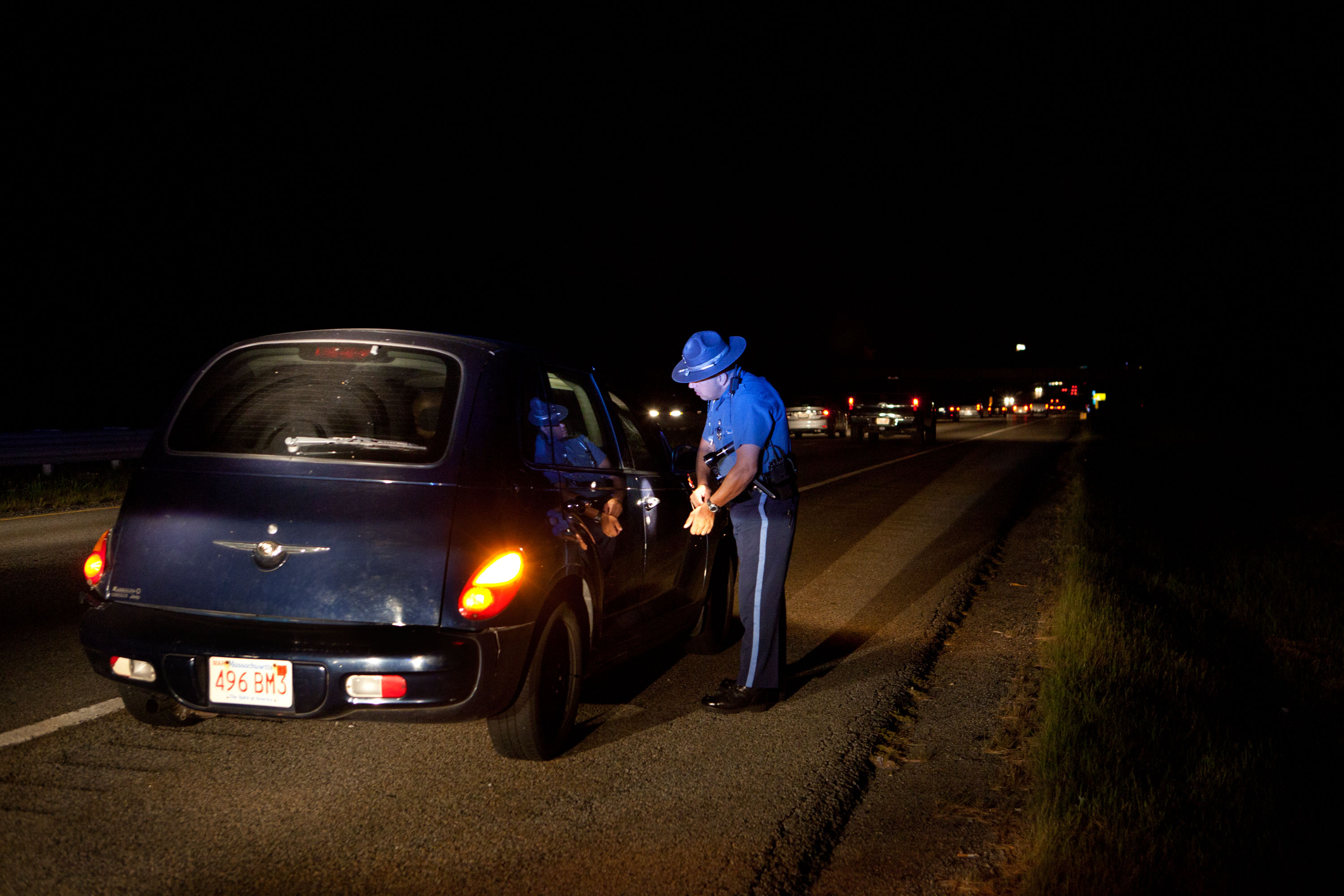 Pulled Over By Police At Night