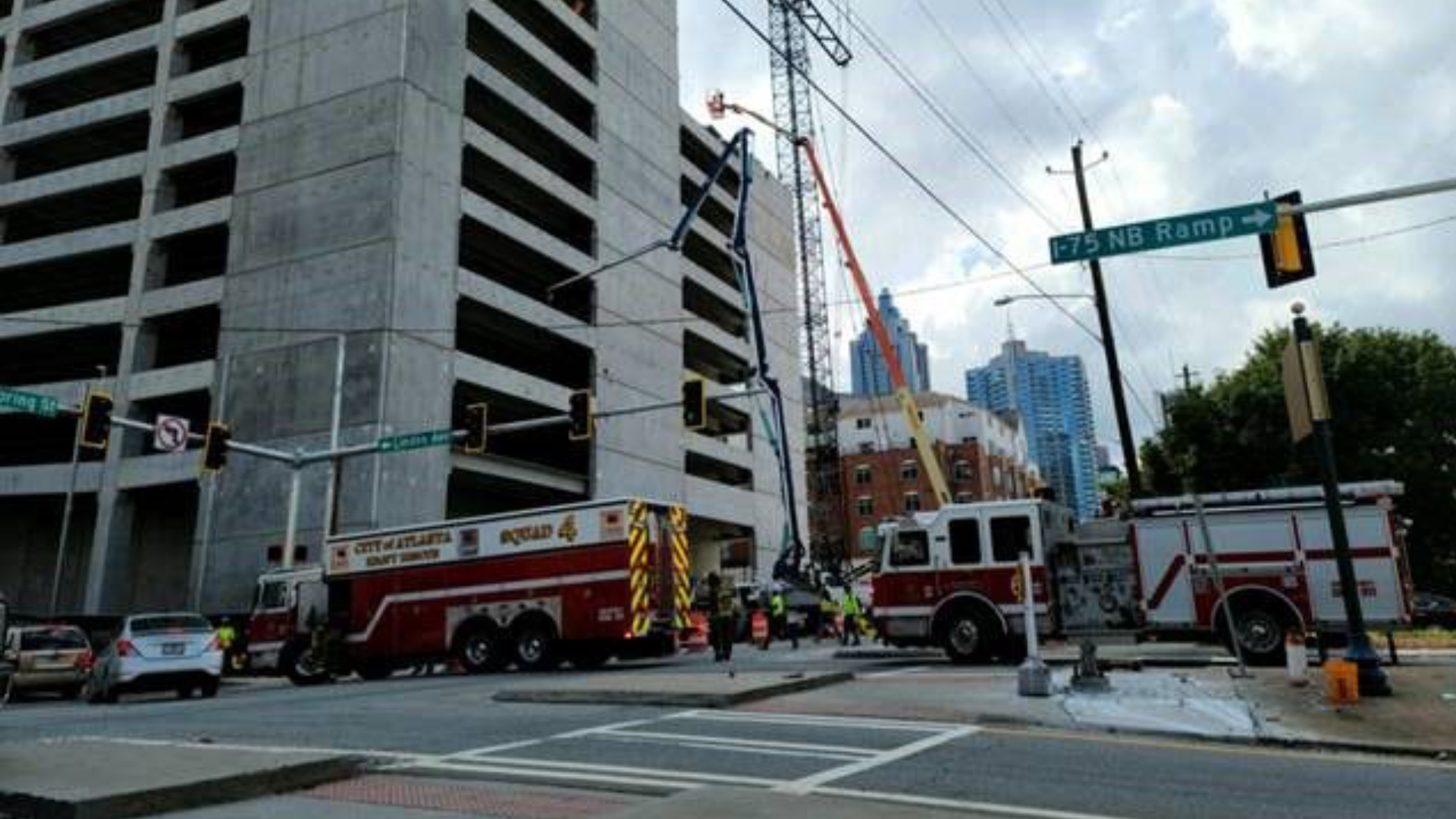 6 workers, firefighter injured in partial parking deck collapse in ...