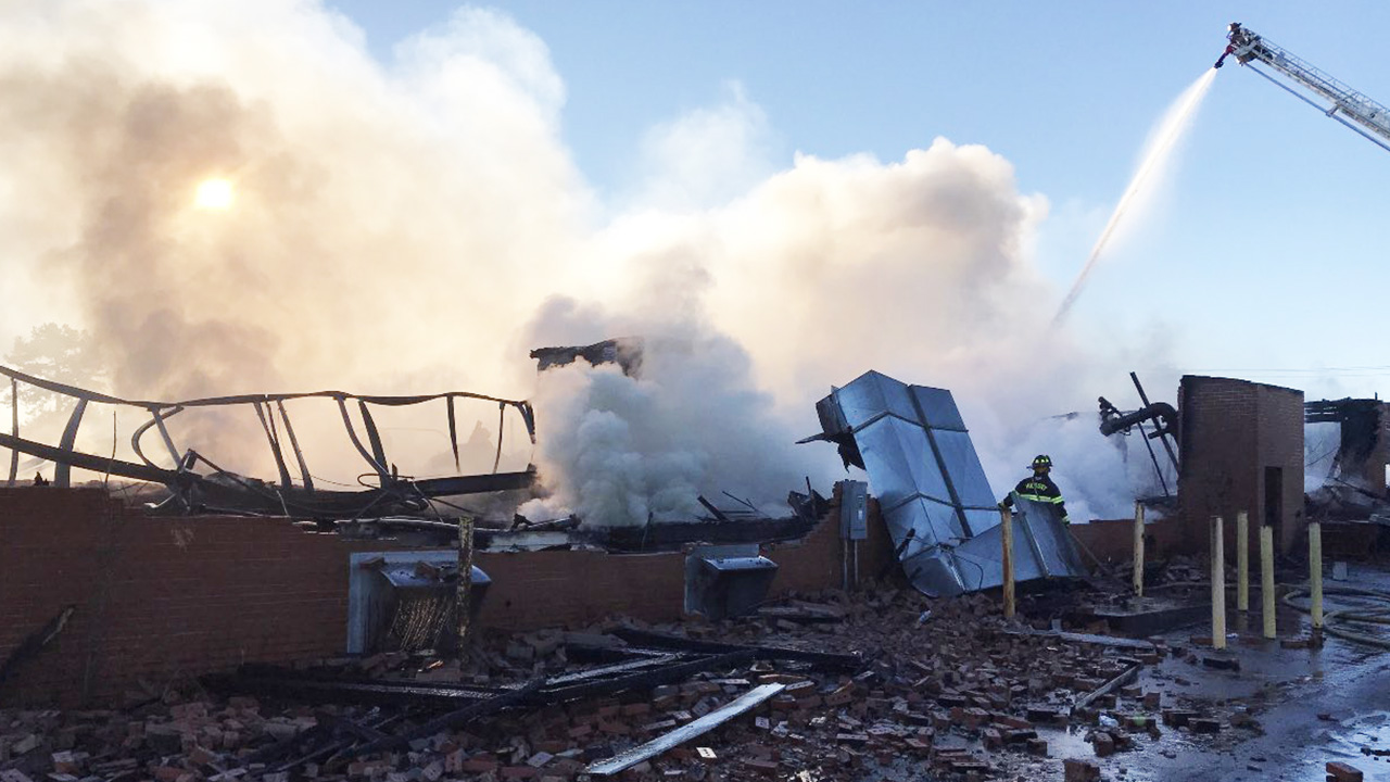 Quick-moving fire destroys old hosiery plant in Hickory – WSOC TV