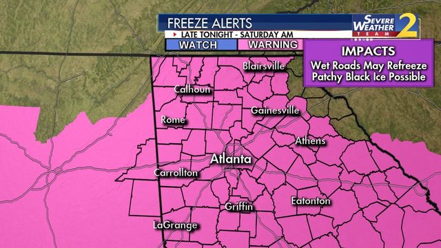 Freeze, flood warnings for Athens, NE Ga – WGAU