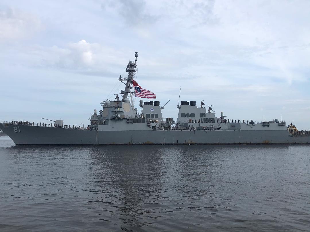 The USS Winston S. Churchill arrives in Mayport – 104.5 WOKV