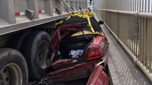 Sagamore Bridge reopens after truck crushes car, delays continue ...