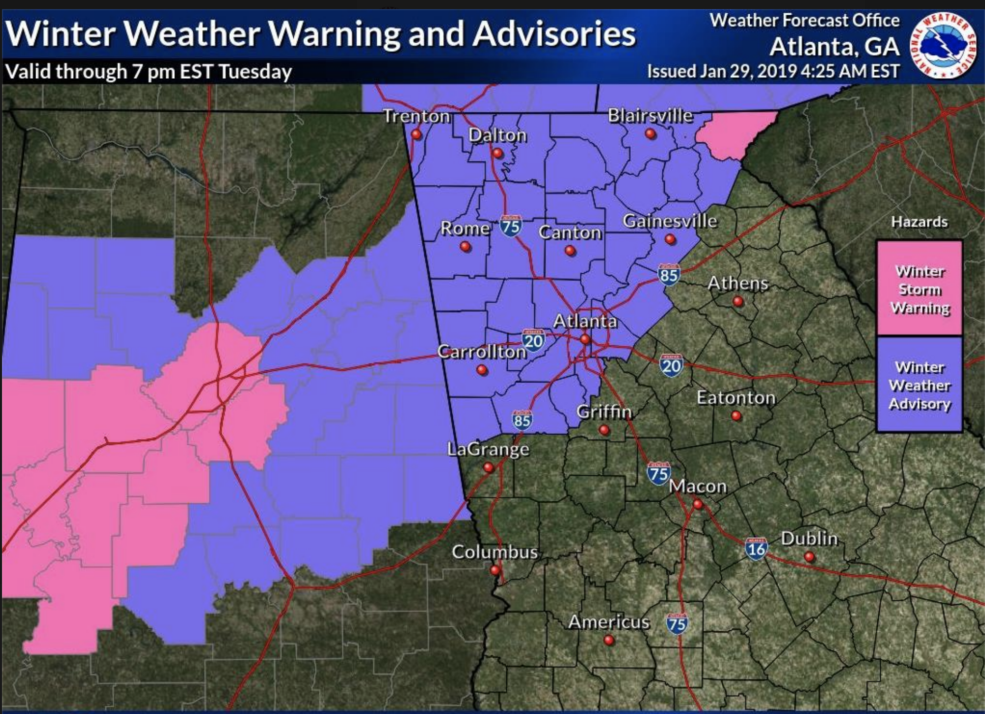Polar cold front moves through fast – 95.5 WSB