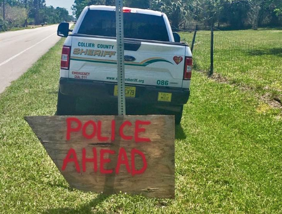 Florida person foils police speed trap with handmade sign – WDBO