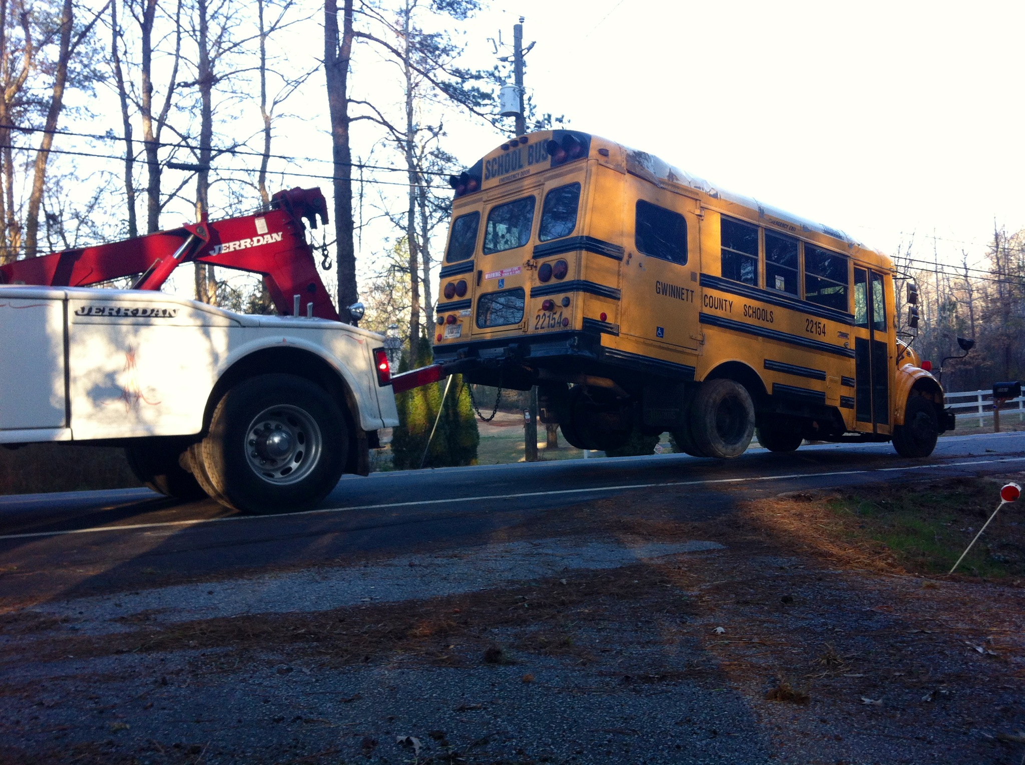 Gwinnett school bus flips with one student aboard – 95.5 WSB
