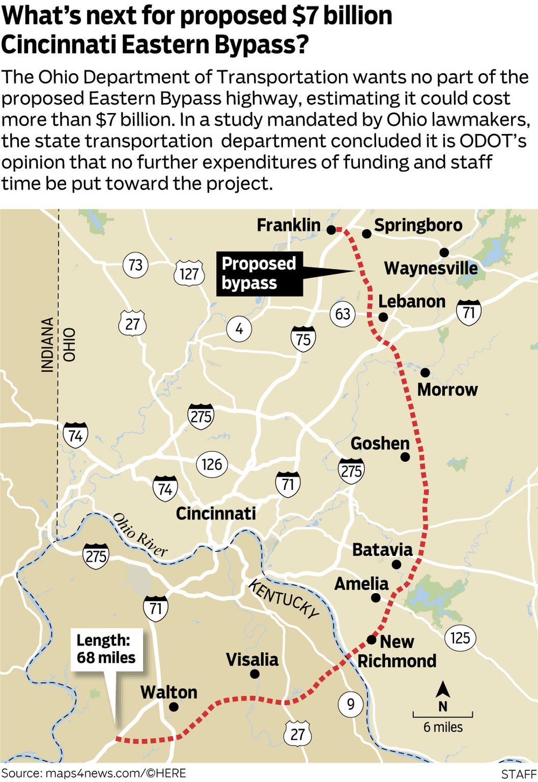 Cincinnati Eastern Bypass: Ohio transportation study opposes plan