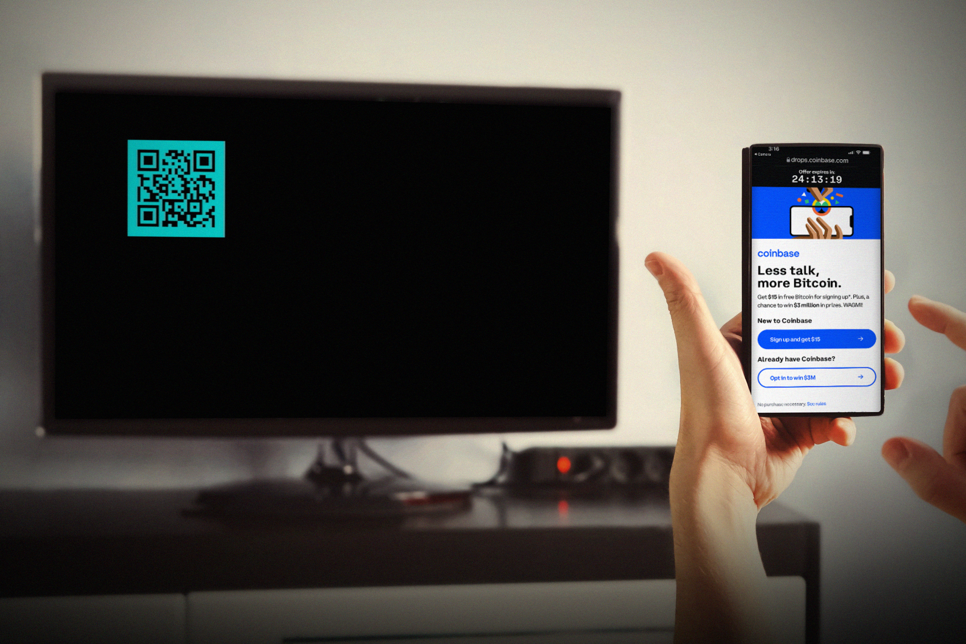 Coinbase QR code in Super Bowl commercial drove KPIs - Ad Age
