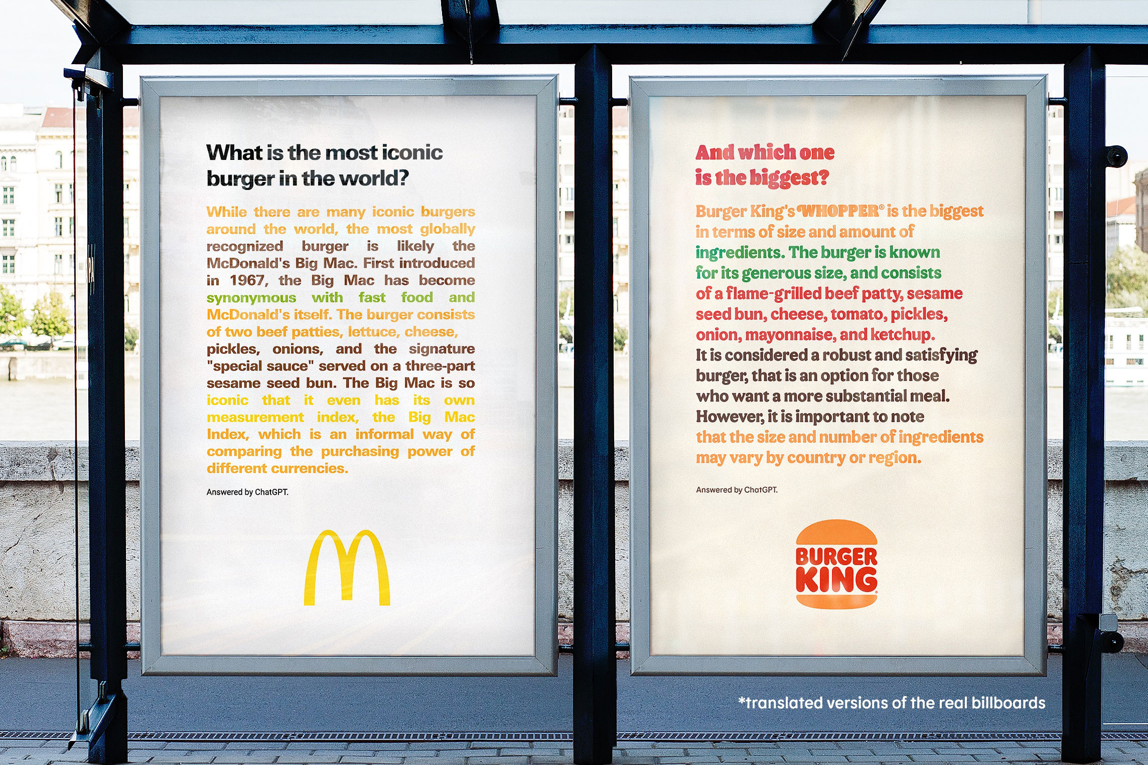 McDonald’s and Burger King put up dueling outdoor ads both written by ...