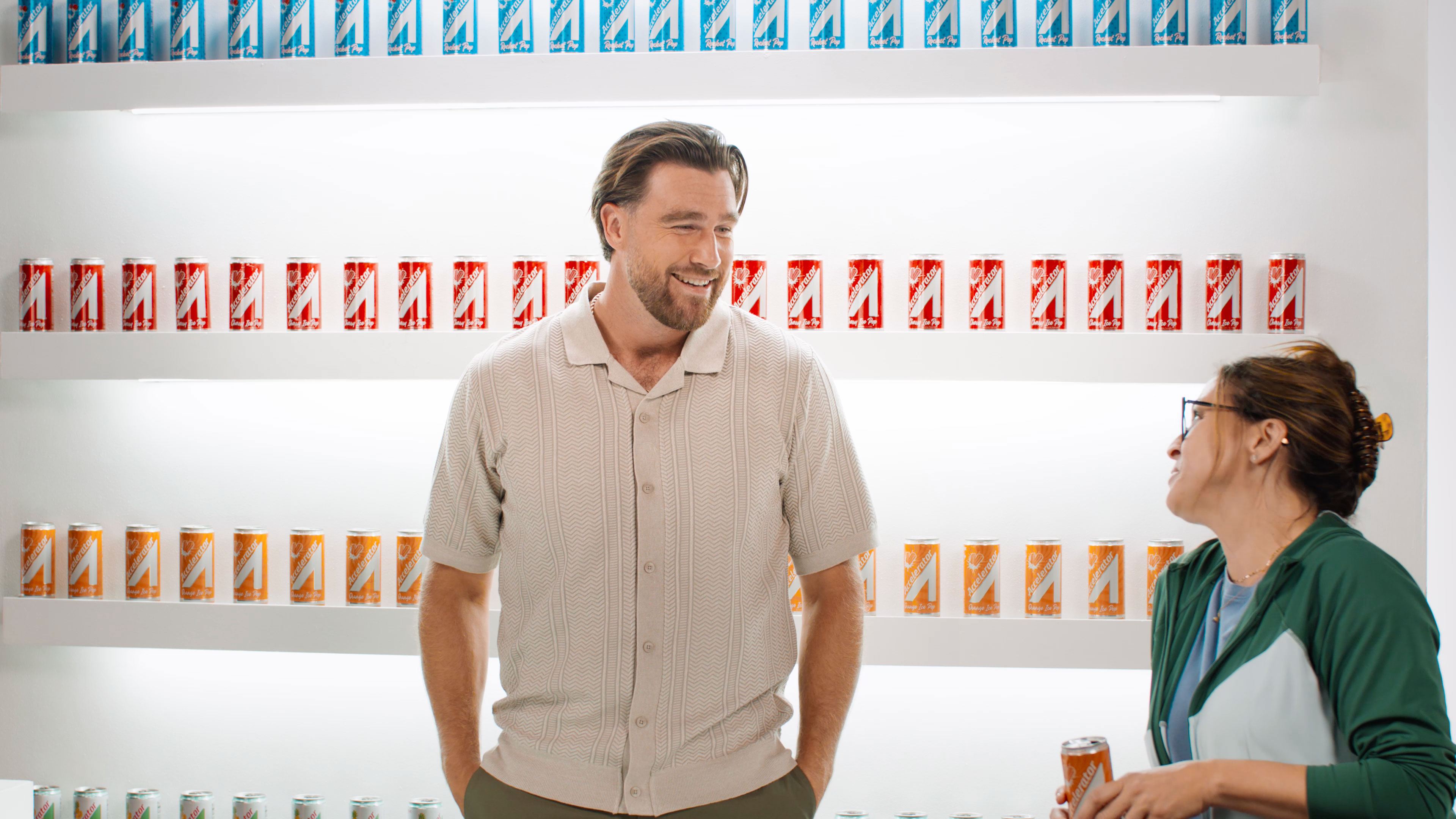 Travis Kelce swaps lackluster drinks for Accelerator Active Energy in new ads - Ad Age