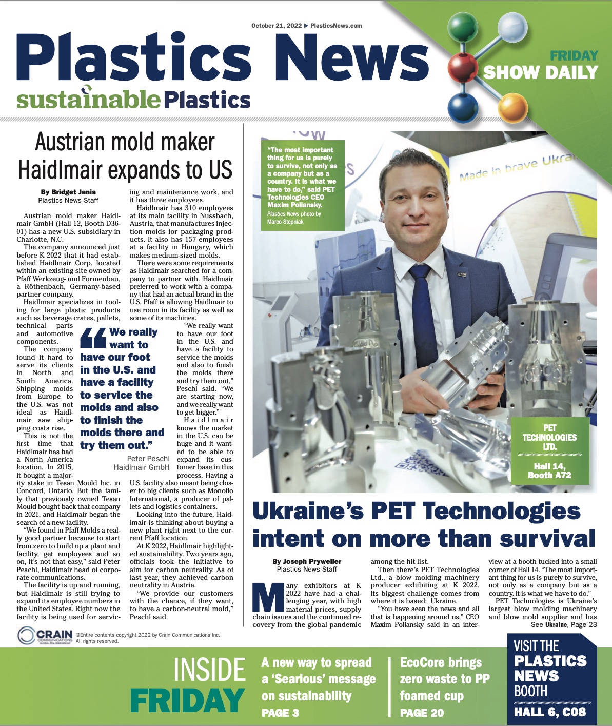 K 2022: Day 3 in Düsseldorf read the daily - Plastics News