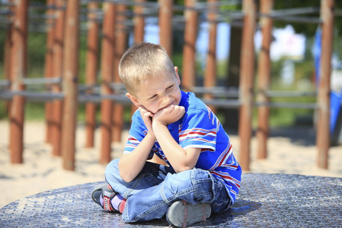 Child Alone In Playground