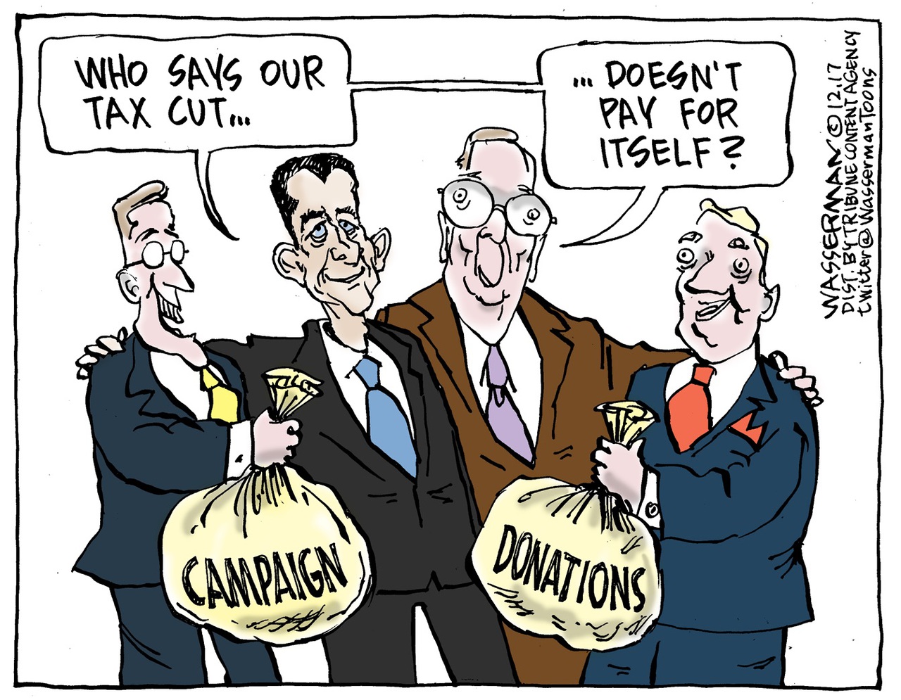 Political Cartoons About Taxes Five Cartoons About The Bush Tax Cuts