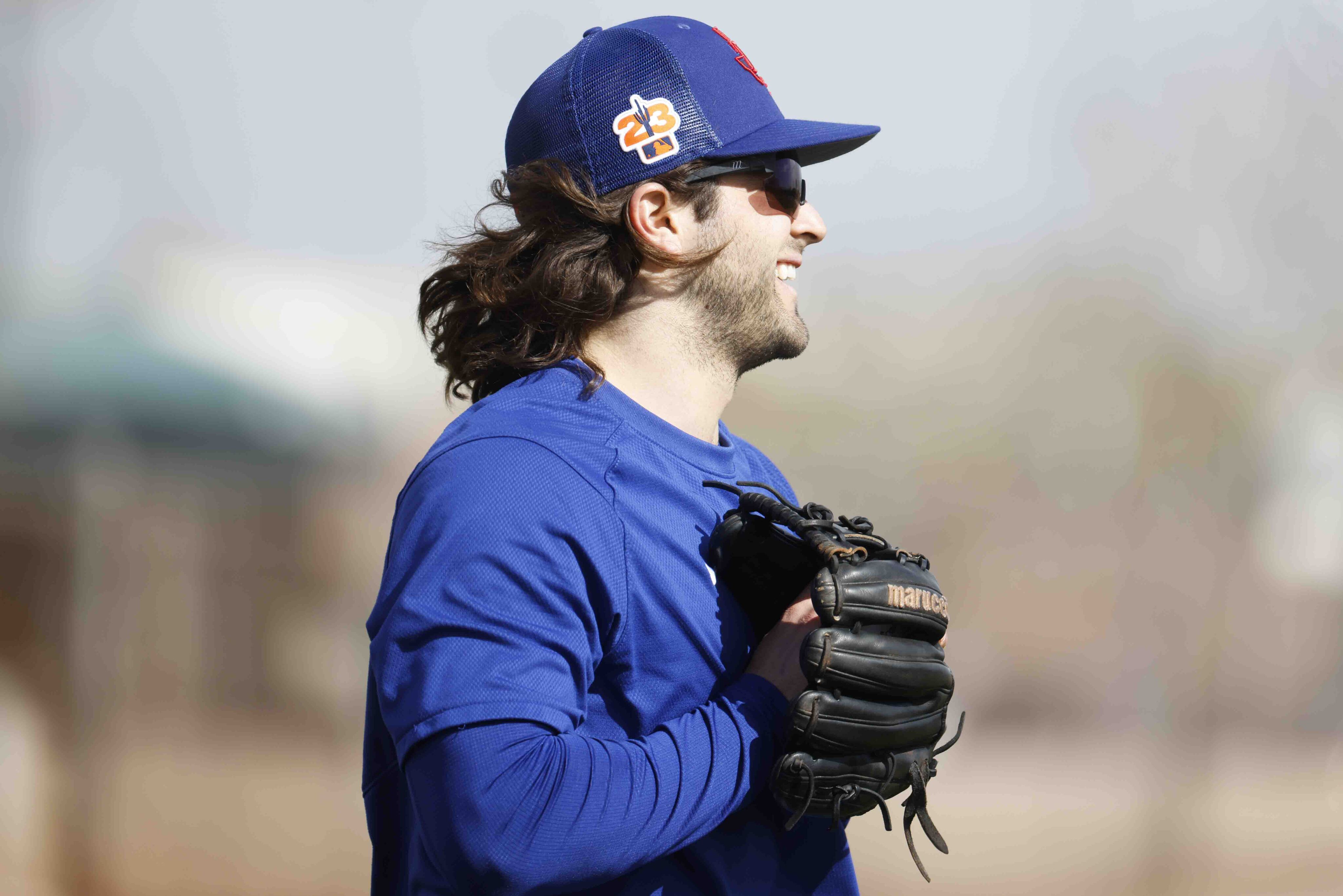 Photos: I got it! Ezequiel Duran catches a ball at Rangers' spring training