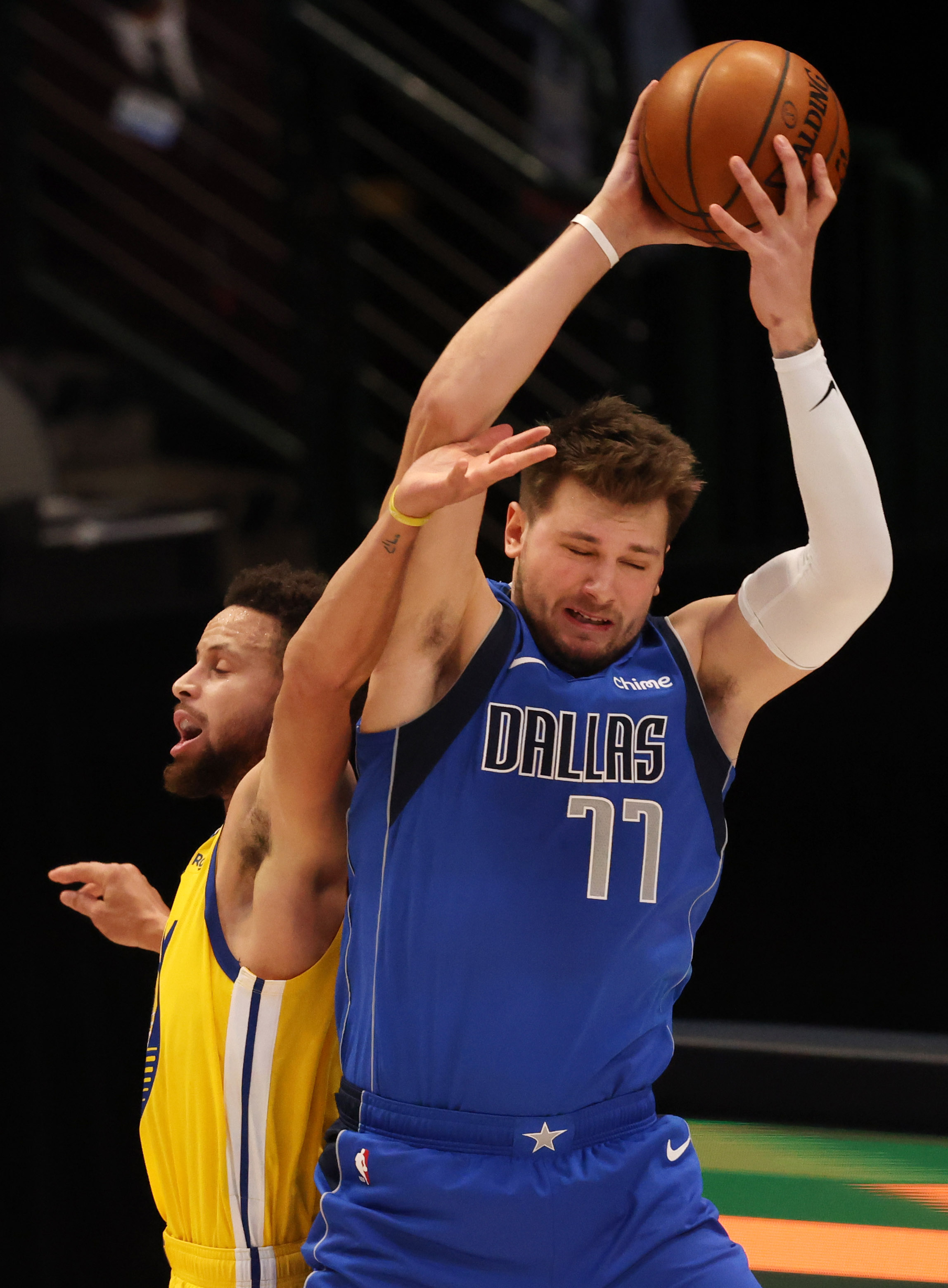 Photos: He's going down! Luka Doncic dives for a loose ball against the ...