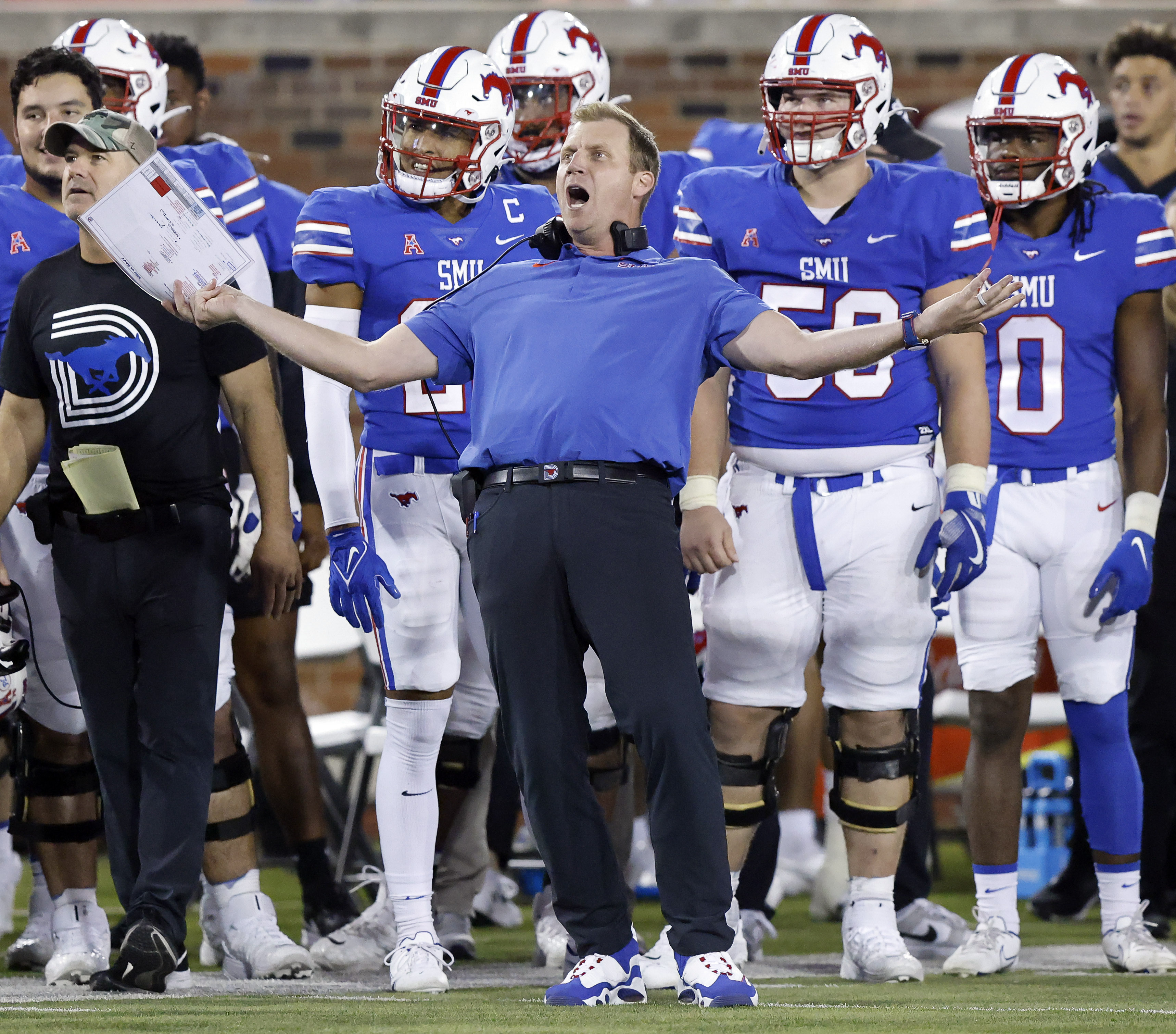Trot forward! See photos from SMU's conference win over Navy