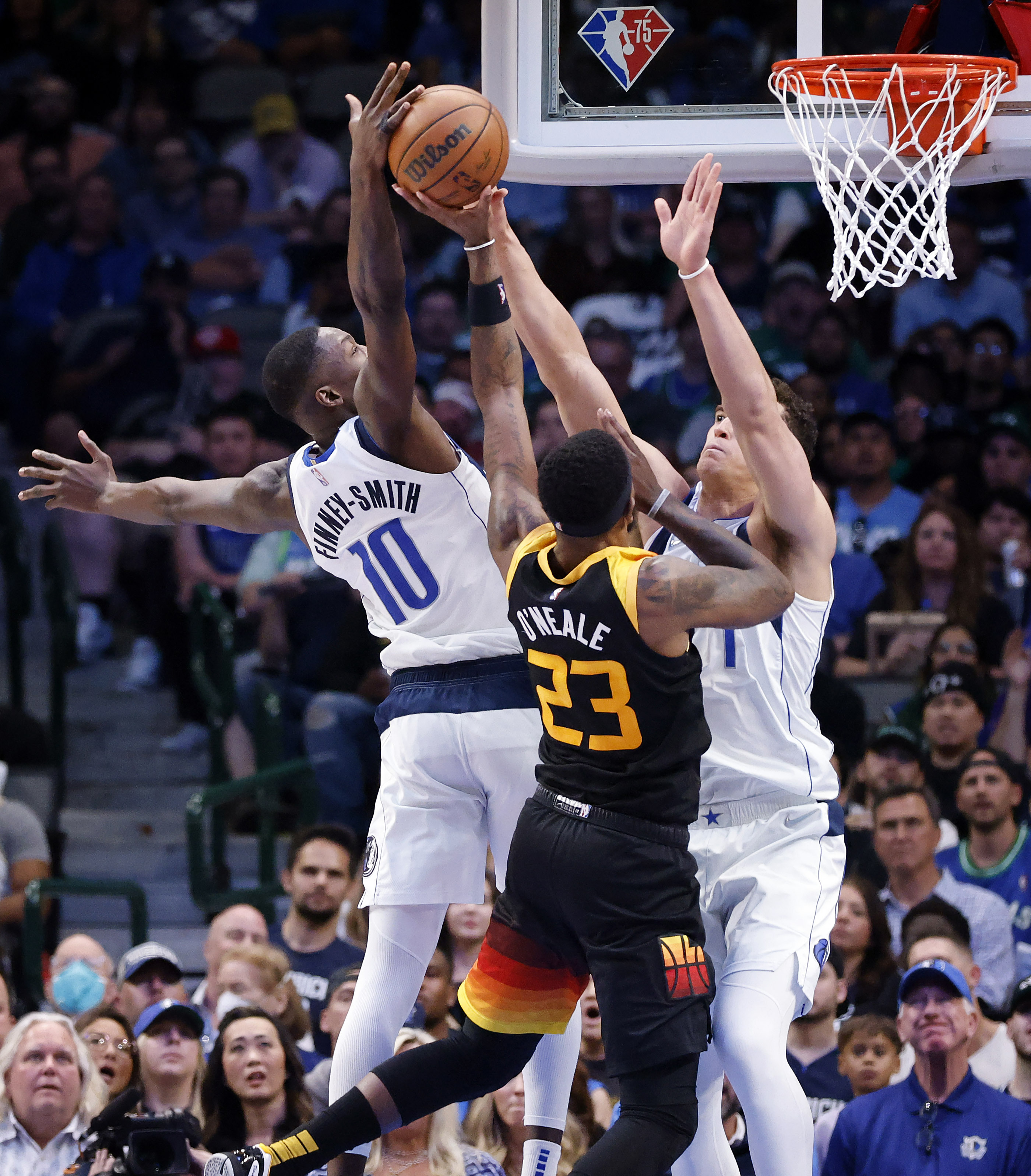 Photos: Hold the pose! Mavs forward Dorian Finney-Smith hits a 3 ...