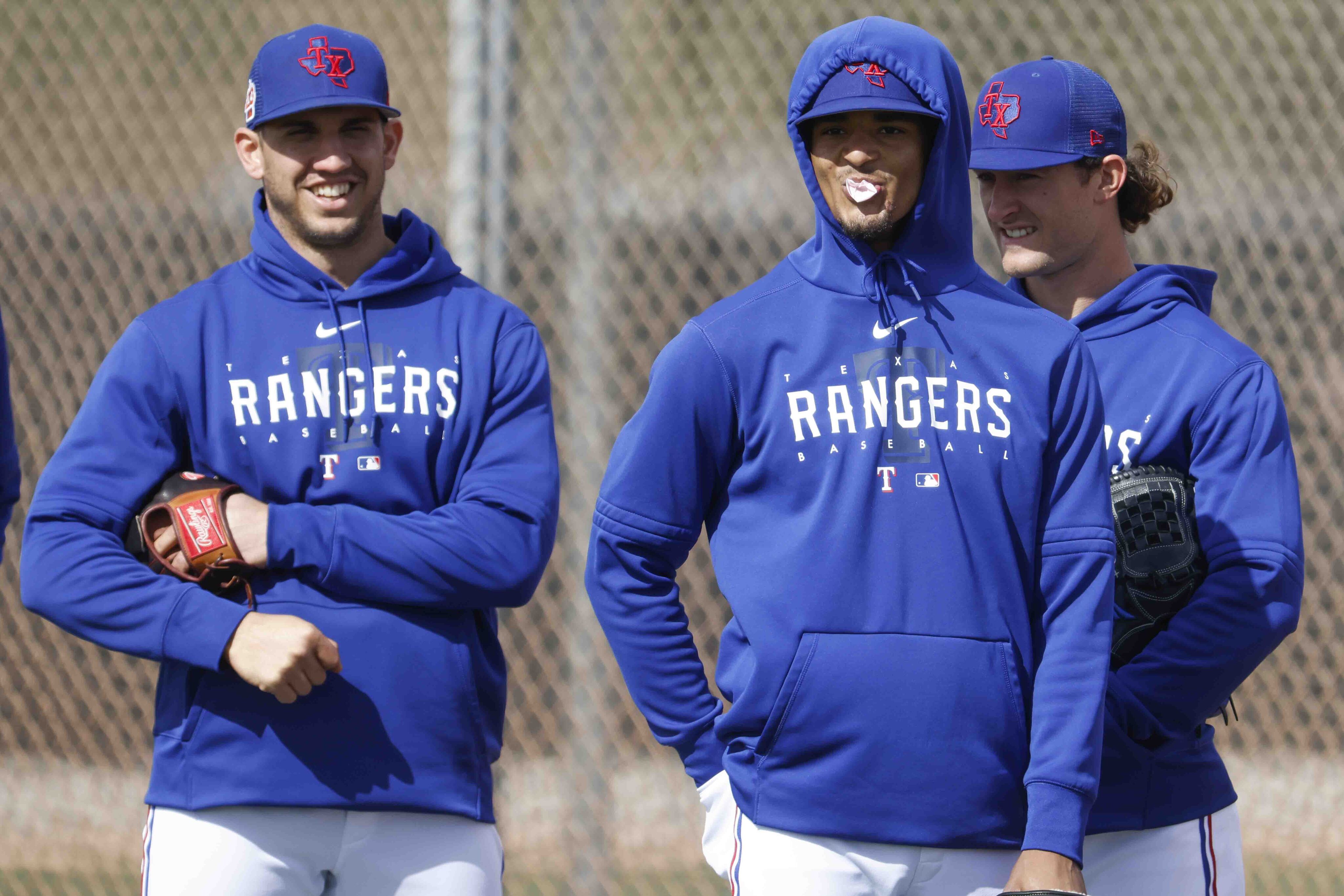 Photos: I got it! Ezequiel Duran catches a ball at Rangers' spring training