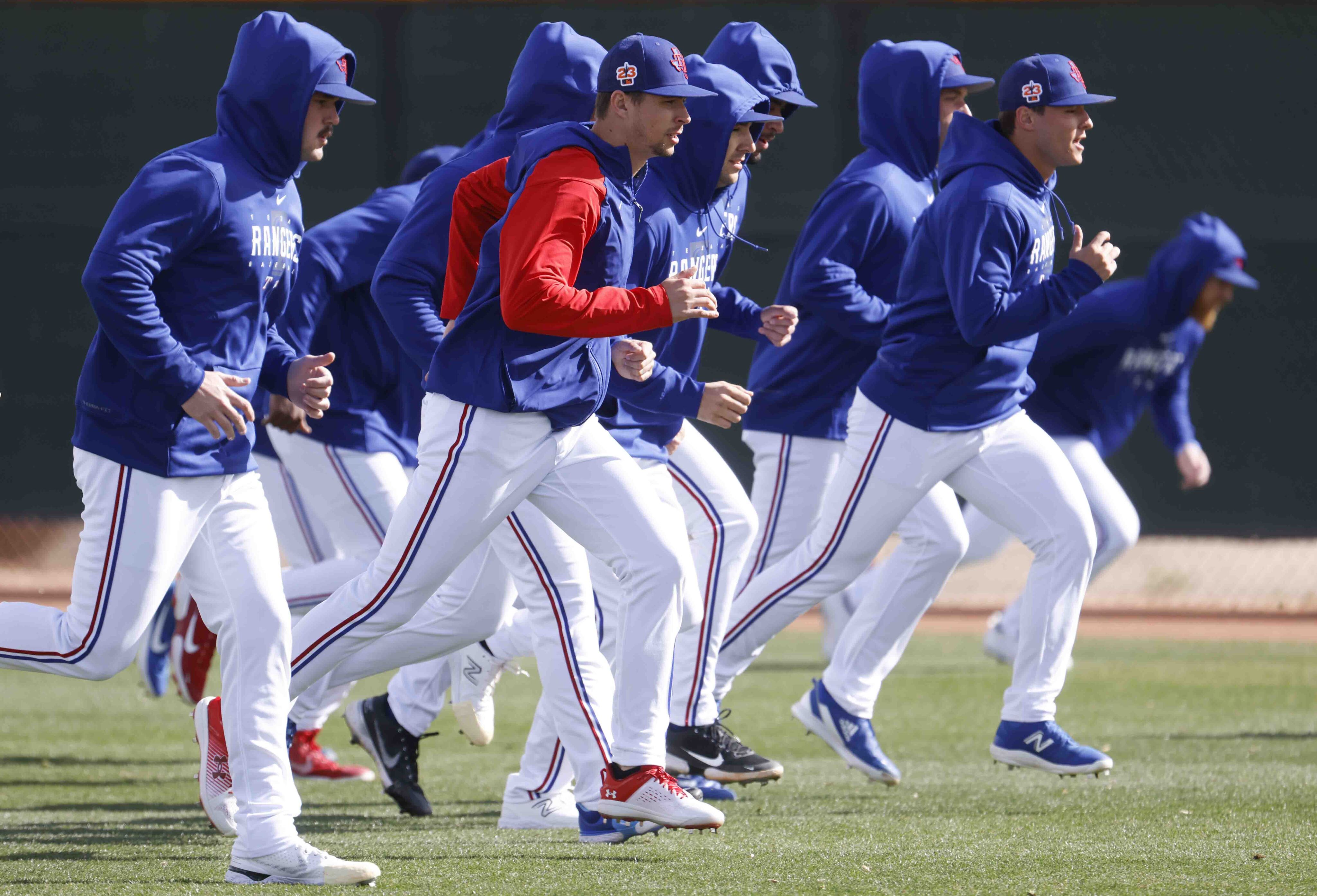 Photos: I got it! Ezequiel Duran catches a ball at Rangers' spring training