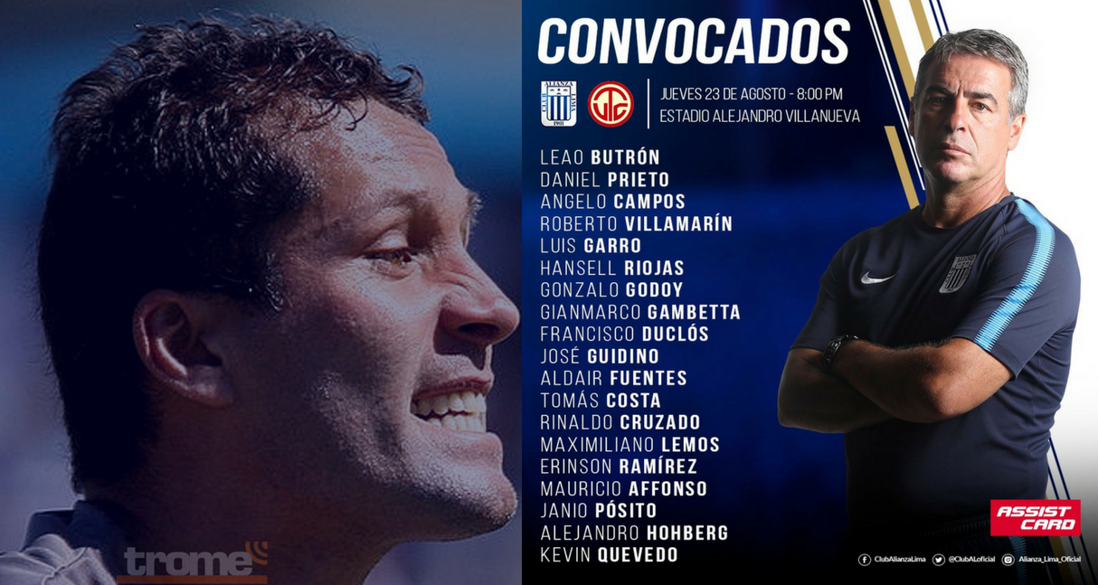 Alianza Lima: Leao Butrón fue convocado para decisivo duelo ante UTC ...