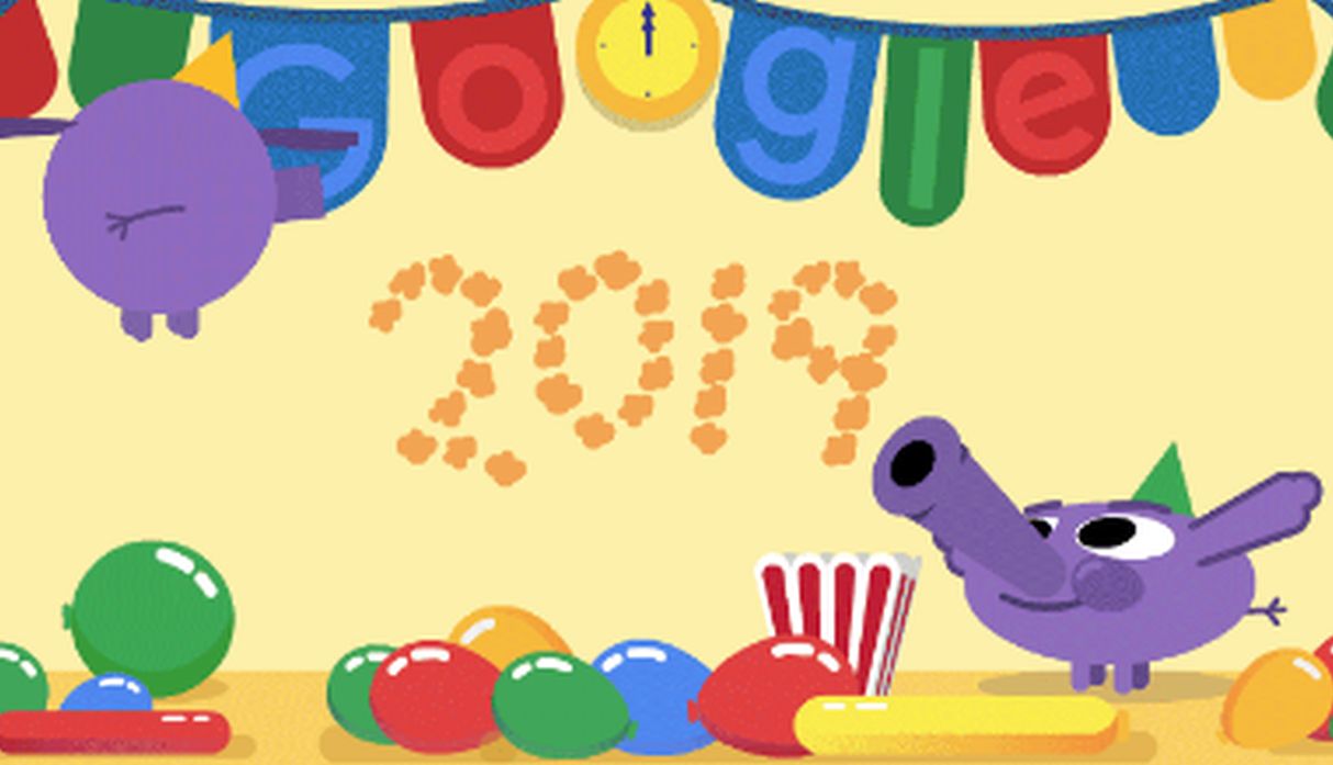 Google recibe el Año Nuevo 2019 con este colorido doodle | FOTOS ...
