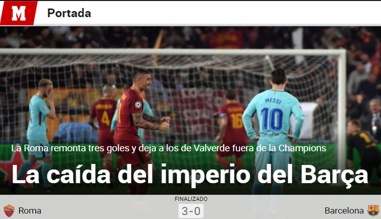 Barcelona vs Roma: Las portadas en el mundo tras el pase del equipo ...