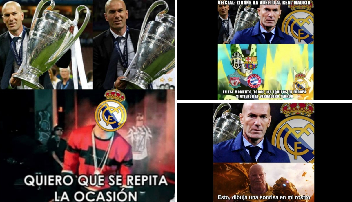 Memes de Zinedine Zidane tras regresar a Real Madrid en duro momento ...