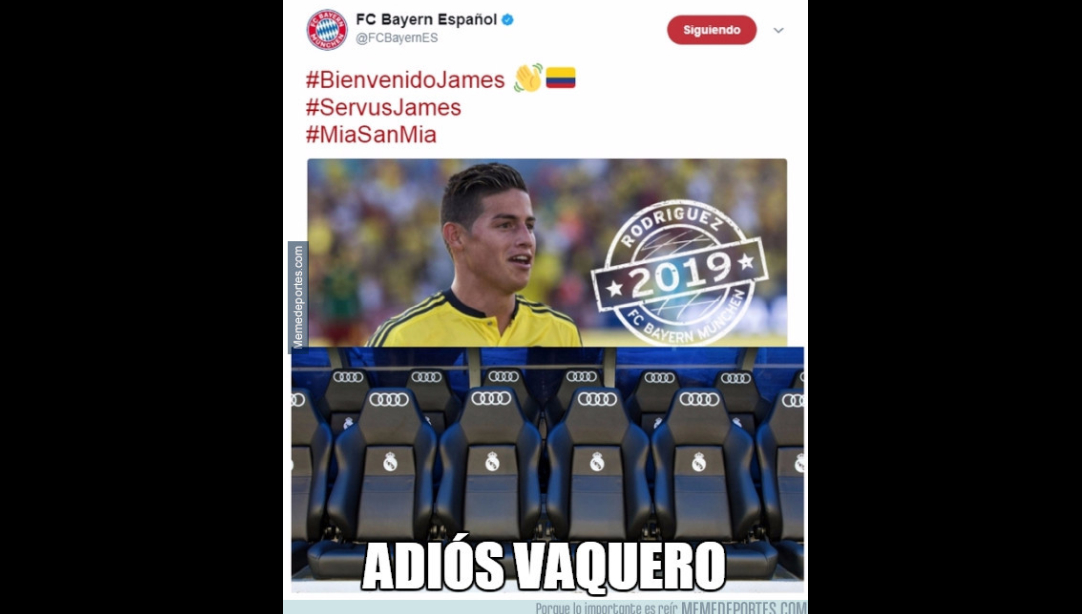 James Rodríguez: Con memes se burlan de su pase del Real Madrid al ...