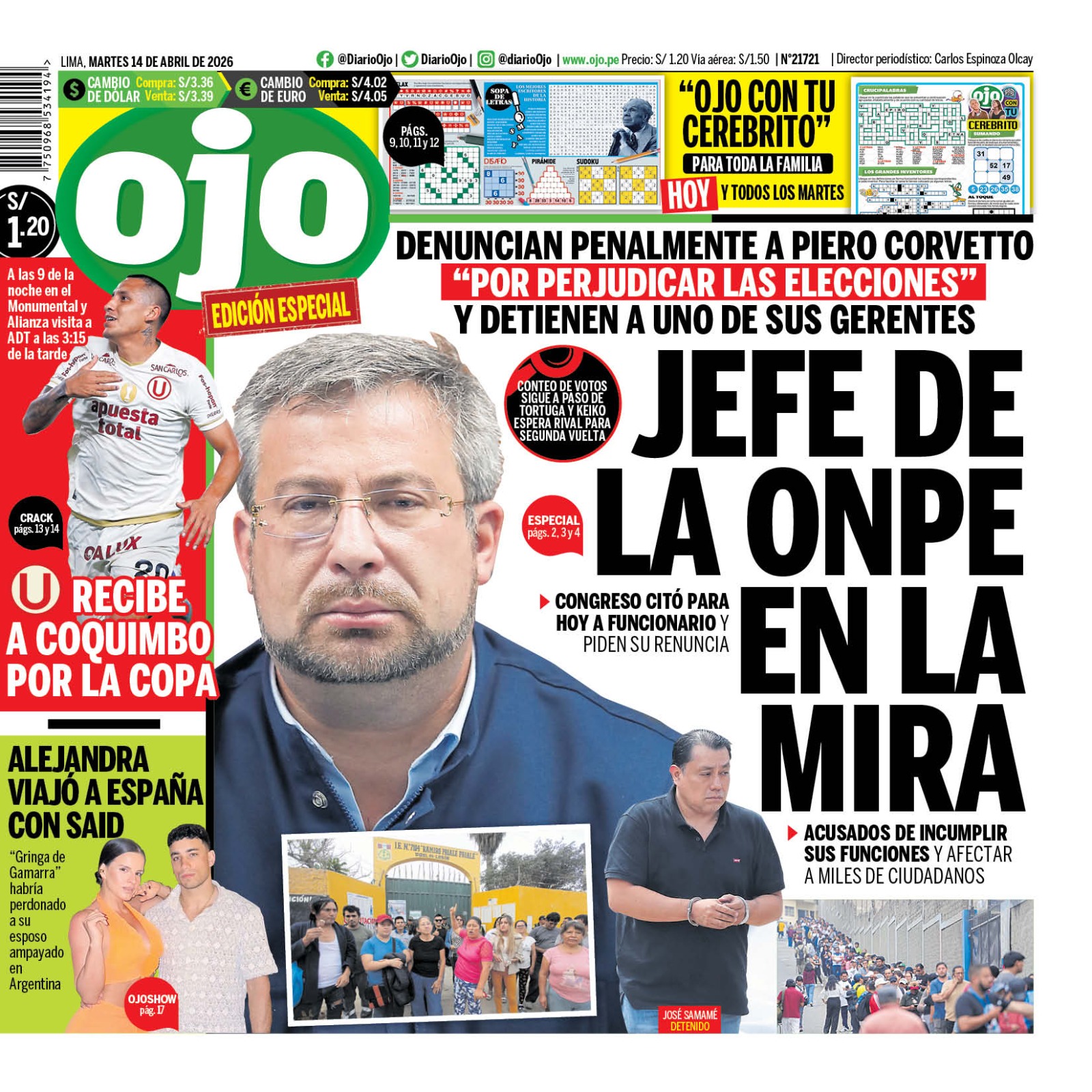 Diario OJO lo último - noticias de HOY Perú, último minuto | Christian ...