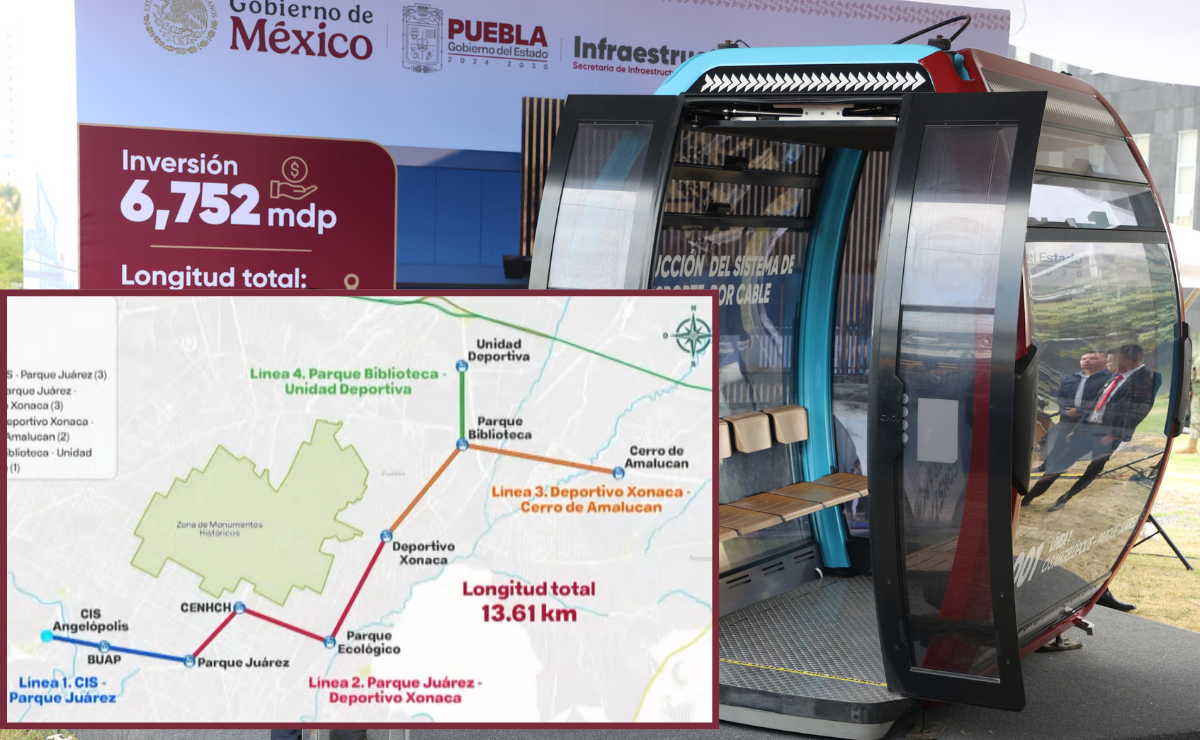 Revelan la ruta exacta de las 4 líneas del Cablebús en Puebla