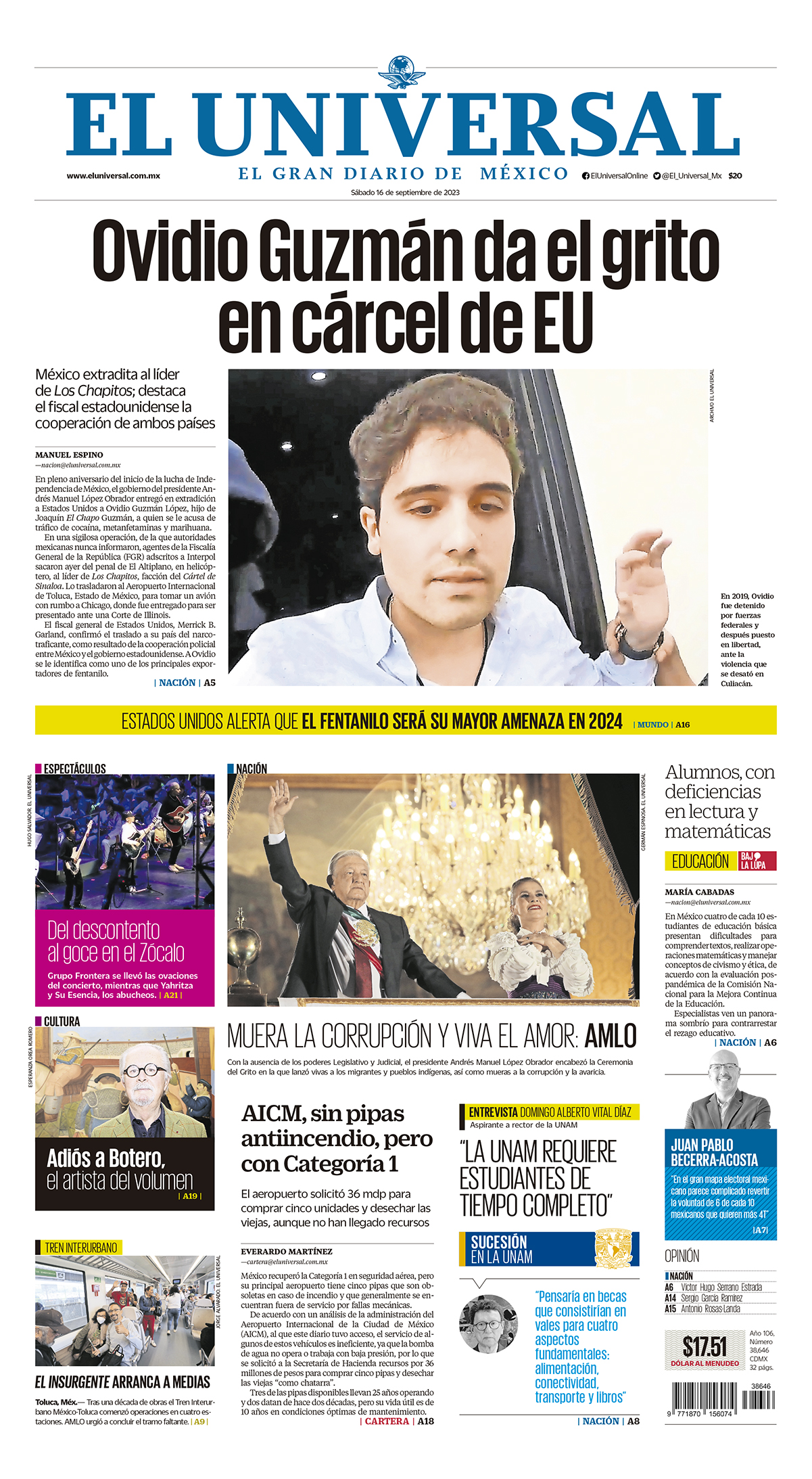 Portada impresa | El Universal