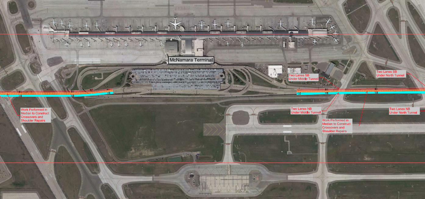 Detroit Airport Terminal Gates Road Construction Project At Detroit