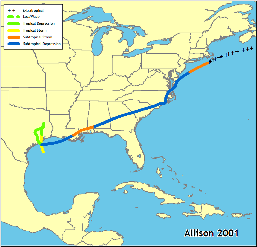 Tropical Storm Allison Flood Map