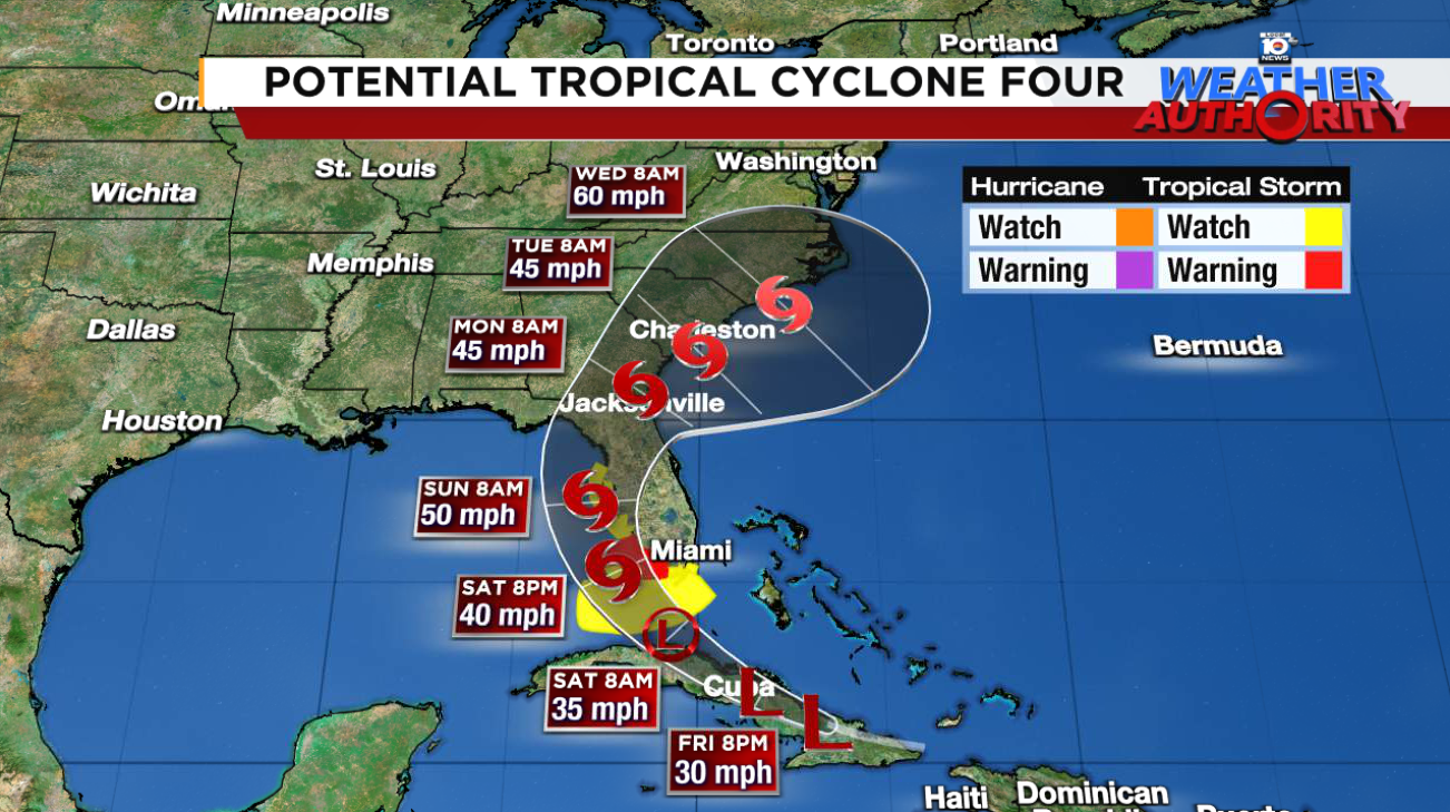 Map Of Florida Thunderstorm