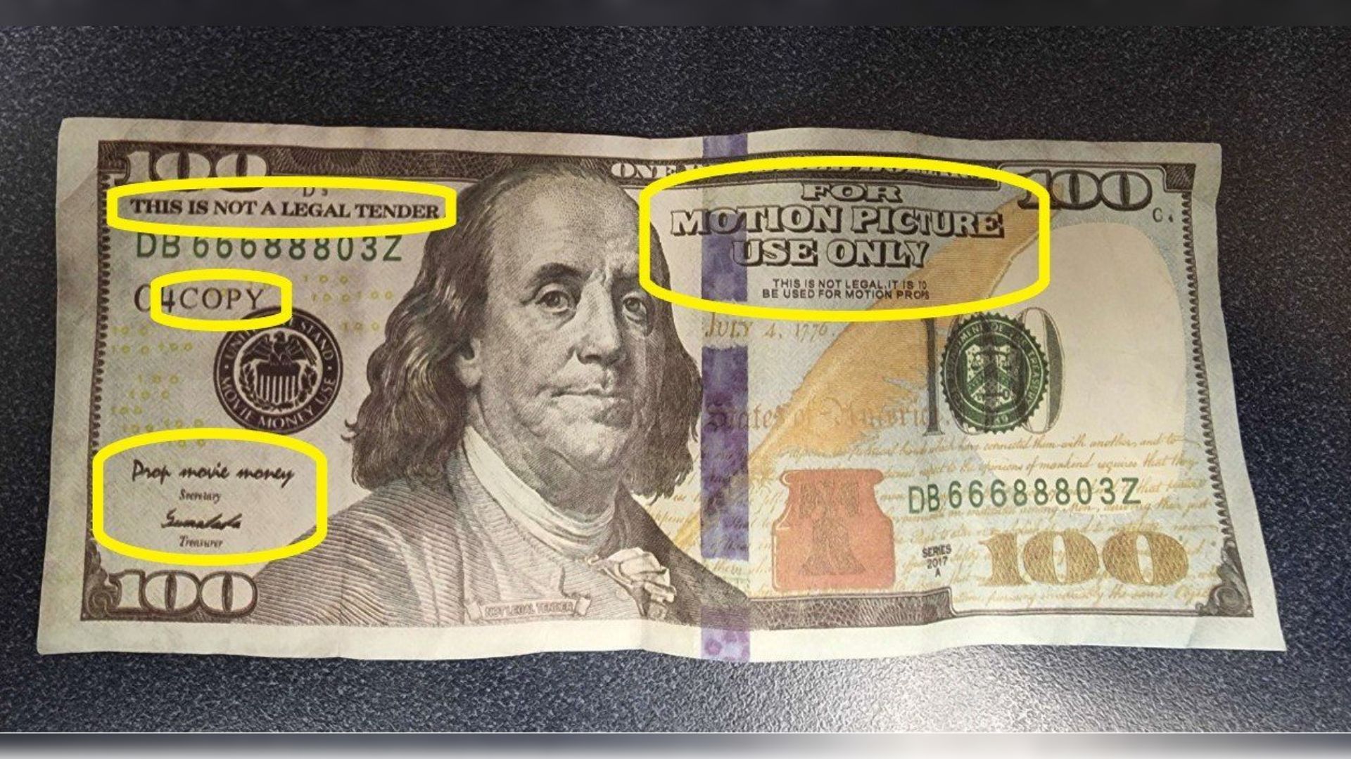 Counterfeit 100 Dollar Bills