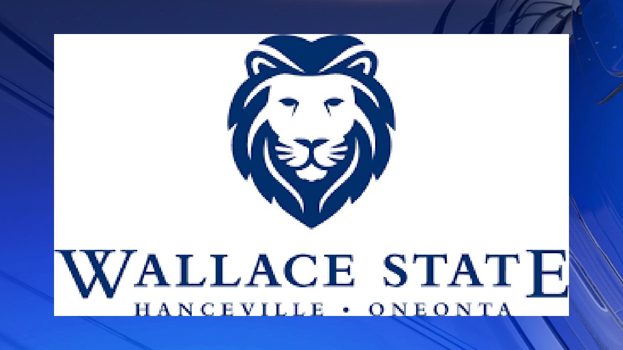 Wallace State Logo Women's Blue Wallace State Lions Volleyball T Shirt