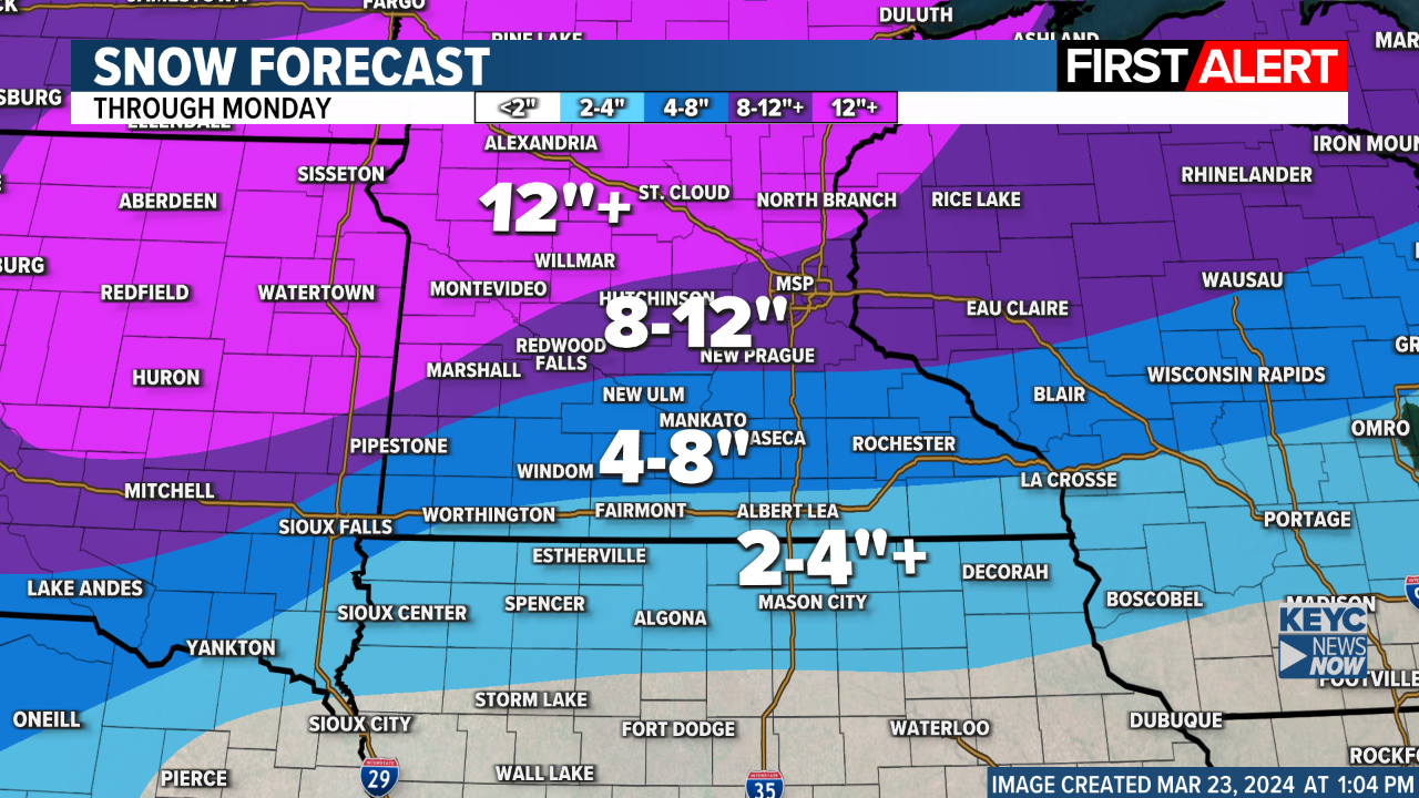 FIRST ALERT: Winter storm on track; heavy snow starts Sunday AM