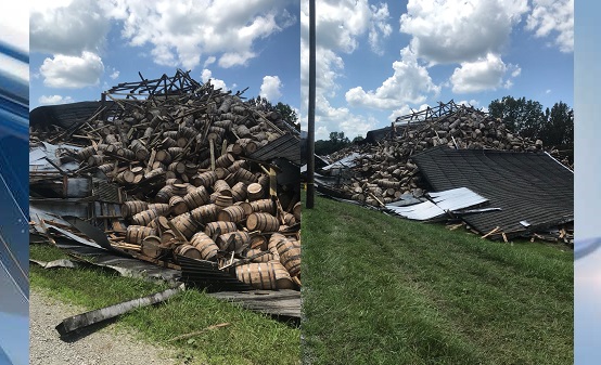 Bourbon barrel storage facility collapses entirely in Kentucky