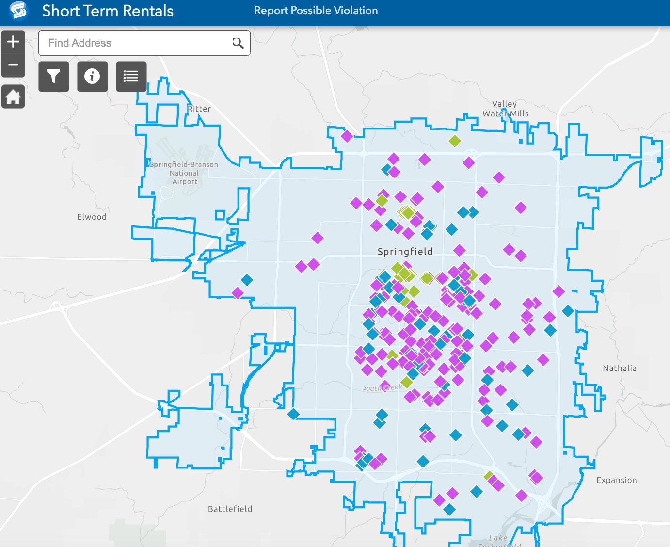 Hotel Map Of Springfield Missouri