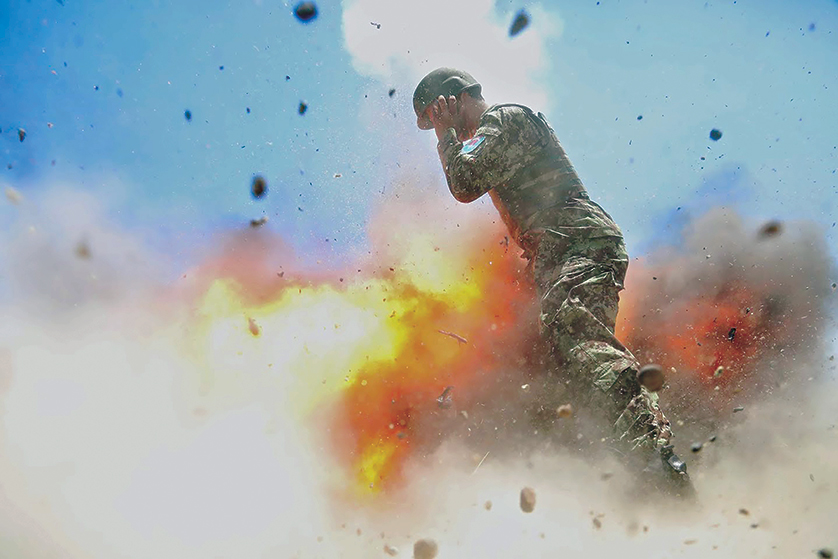 120mm Mortar Explosion
