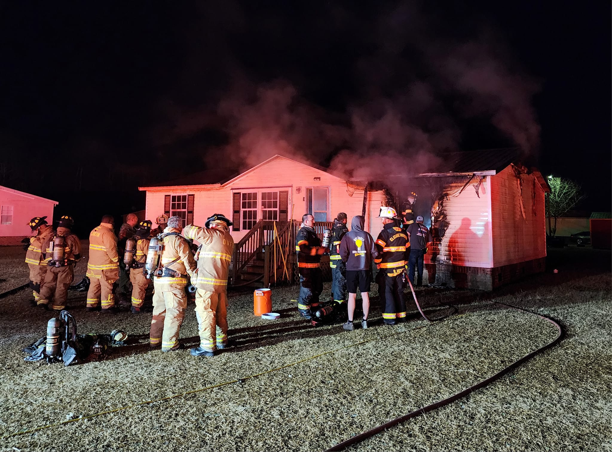 Firefighter House Fire At Night
