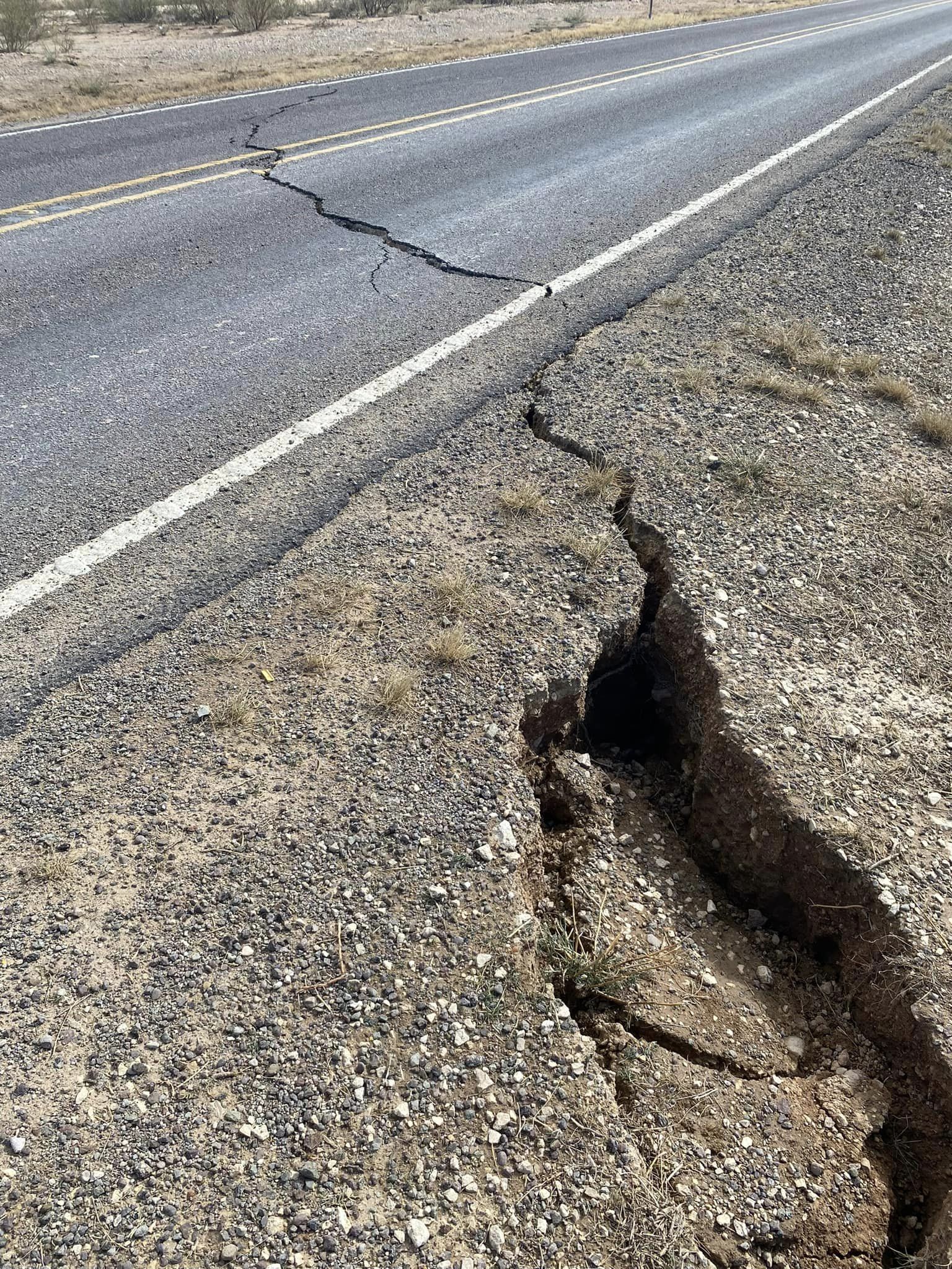 Earthquake Crack In Road