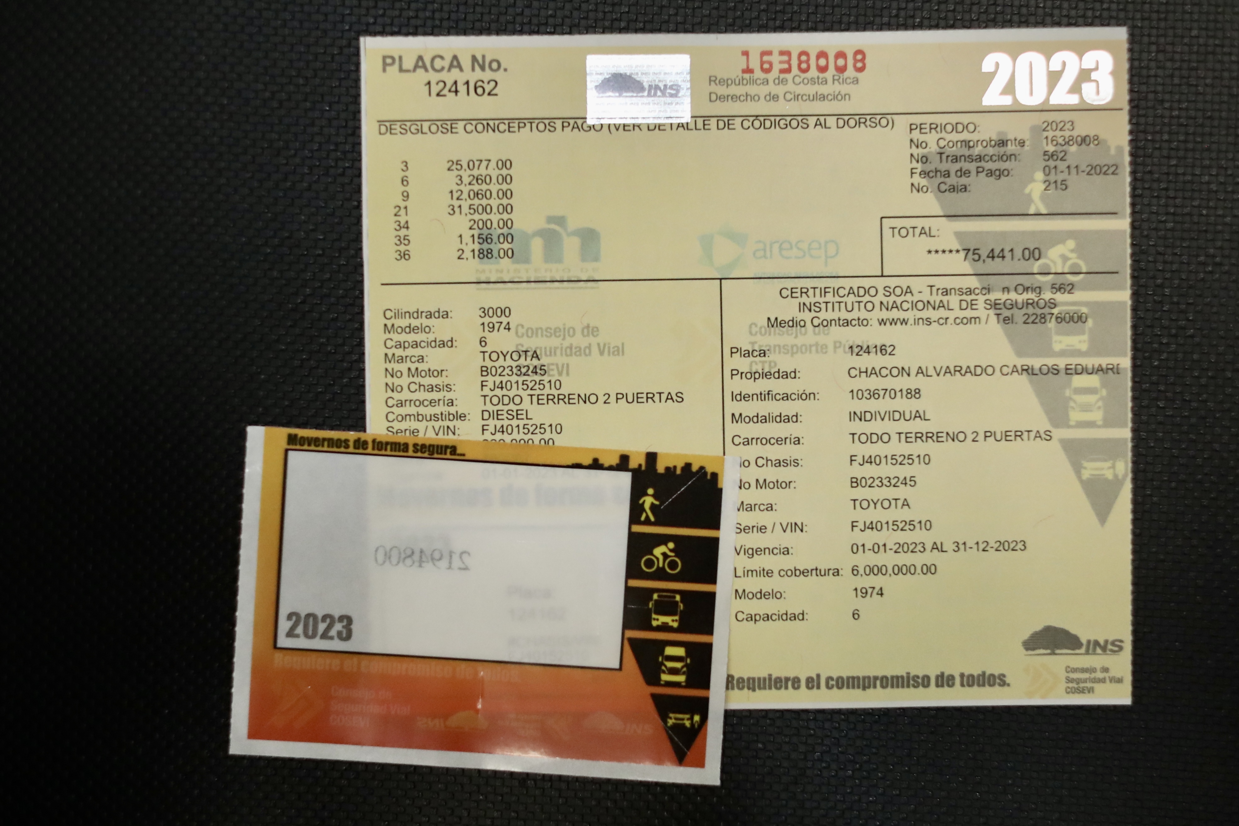 Dueños de vehículos pueden colocar desde ya el adhesivo del marchamo ...