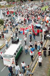 Cientos de manifestantes marchan contra el TLC en Costa Rica | La Nación