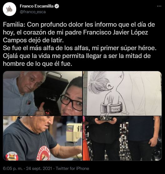 “se Fue El Más Alfa De Los Alfas” Murió El Padre De Franco Escamilla