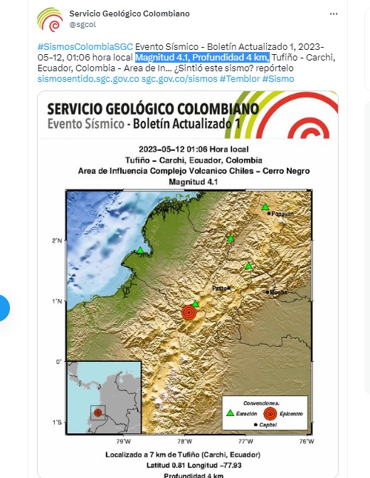 Fuerte Temblor De Magnitud 4 1 Se Registró En La Frontera Entre Colombia Y Ecuador Infobae