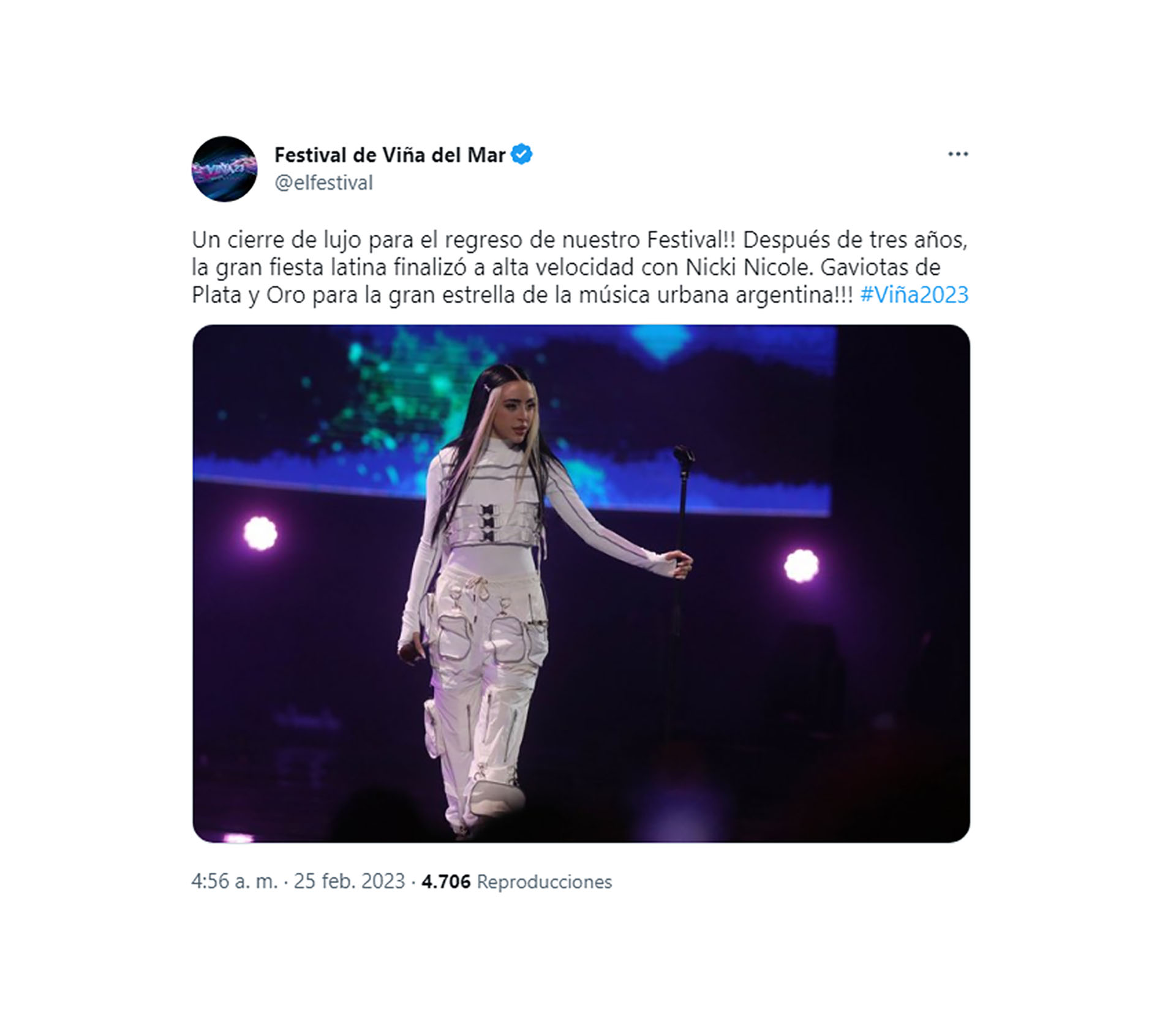 Nicki Nicole Cerró El Festival De Viña Del Mar En Una Noche A Pura Emoción “este Recibimiento